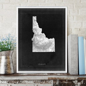 Idaho Relief Map Reprint, Vintage Idaho Map Reprint 6 Large/xl Sizes up ...