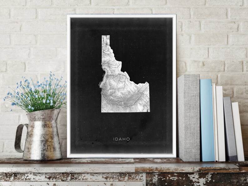 Idaho Relief Map Reprint Vintage Idaho Map Reprint 6 - Etsy