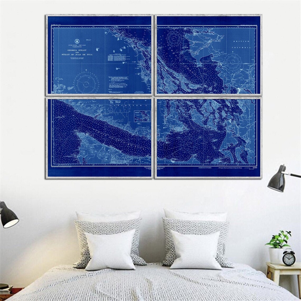 1948 Washington Sound Map Reprint Georgia and Juan De Fuca - Etsy