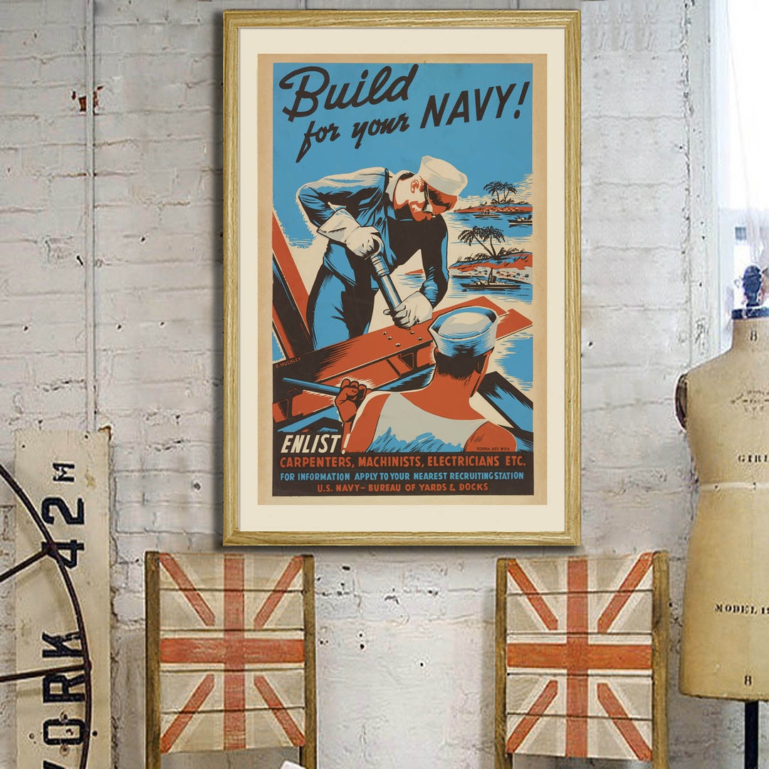 1941/WWII Navy Seabees Recruitment Poster Reprint - Etsy