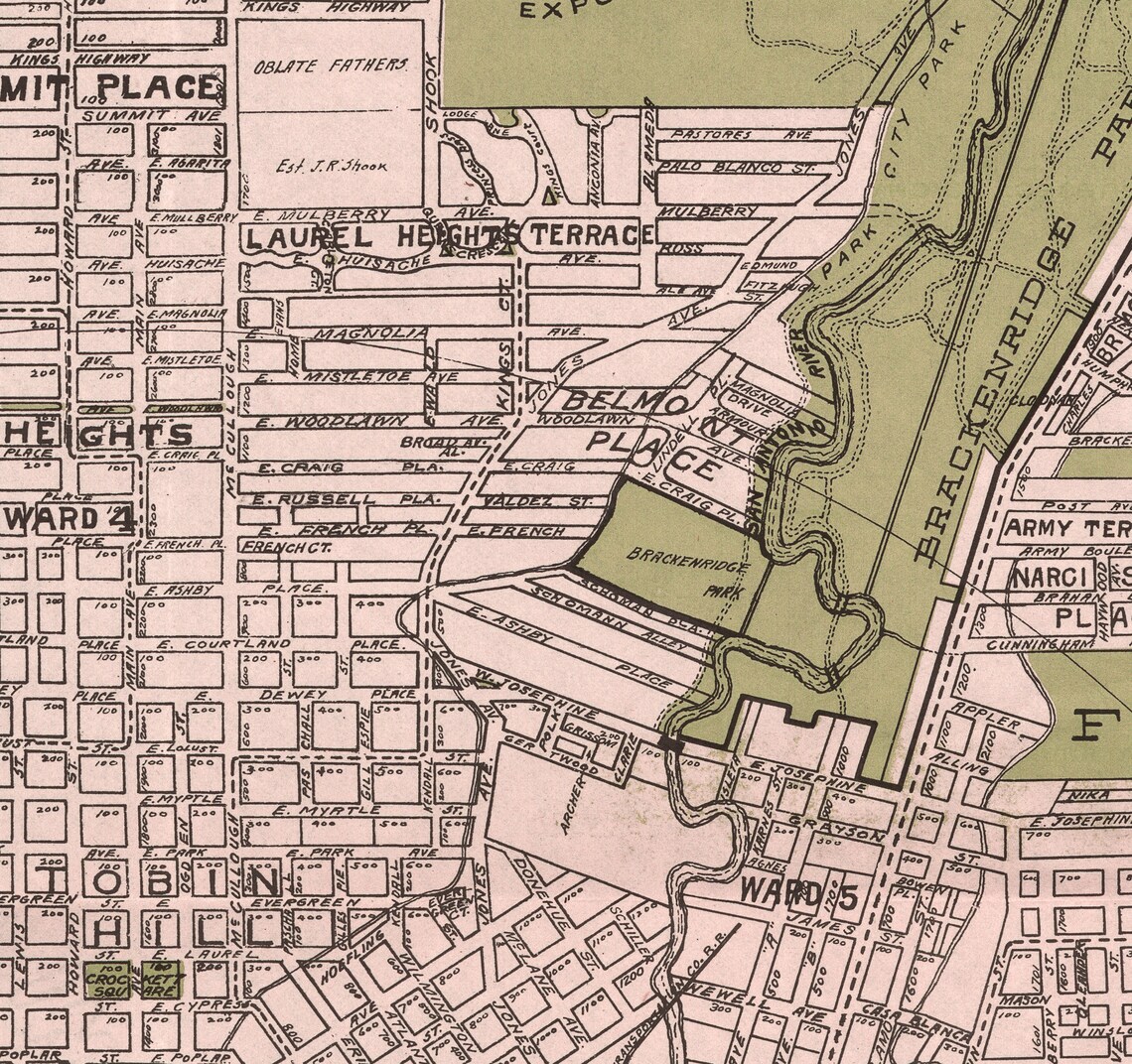Map of San Antonio 1924 Vintage San Antonio TX Map Reprint - Etsy