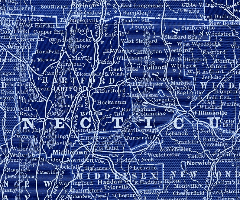 1887 Southern New England Map Reprint, (cram's Massachusetts, Rhode ...
