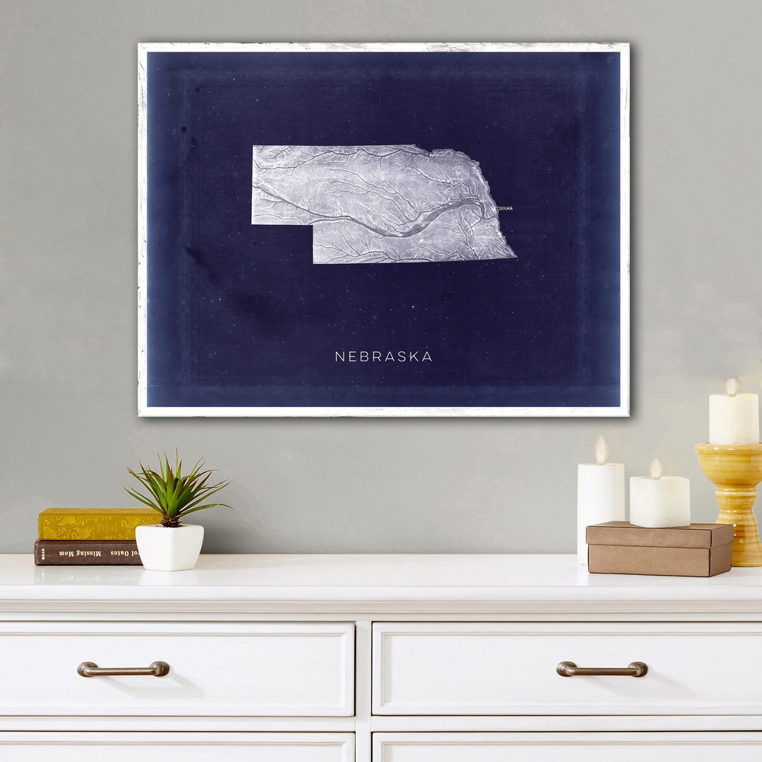 Nebraska Relief Map Reprint, Vintage Nebraska Map Reprint - 6 Large/xl ...