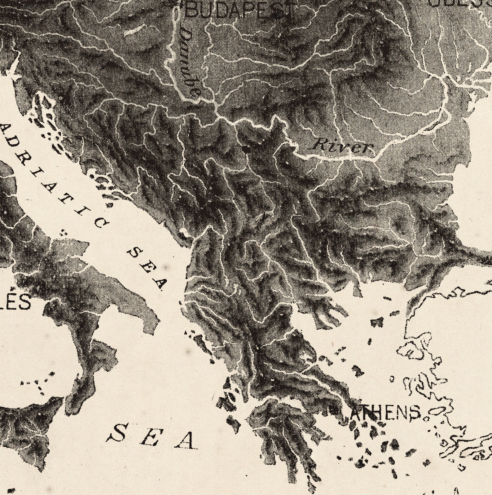 Europe Relief Map Reprint, Vintage Europe Map Reprint - 6 Large/xl ...