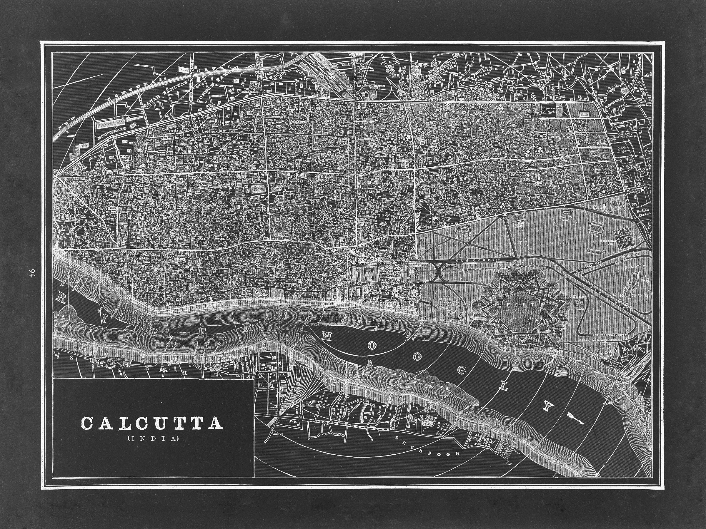 1887 Calcutta (kolkata) India Map Reprint - Southeast Asia City Map ...