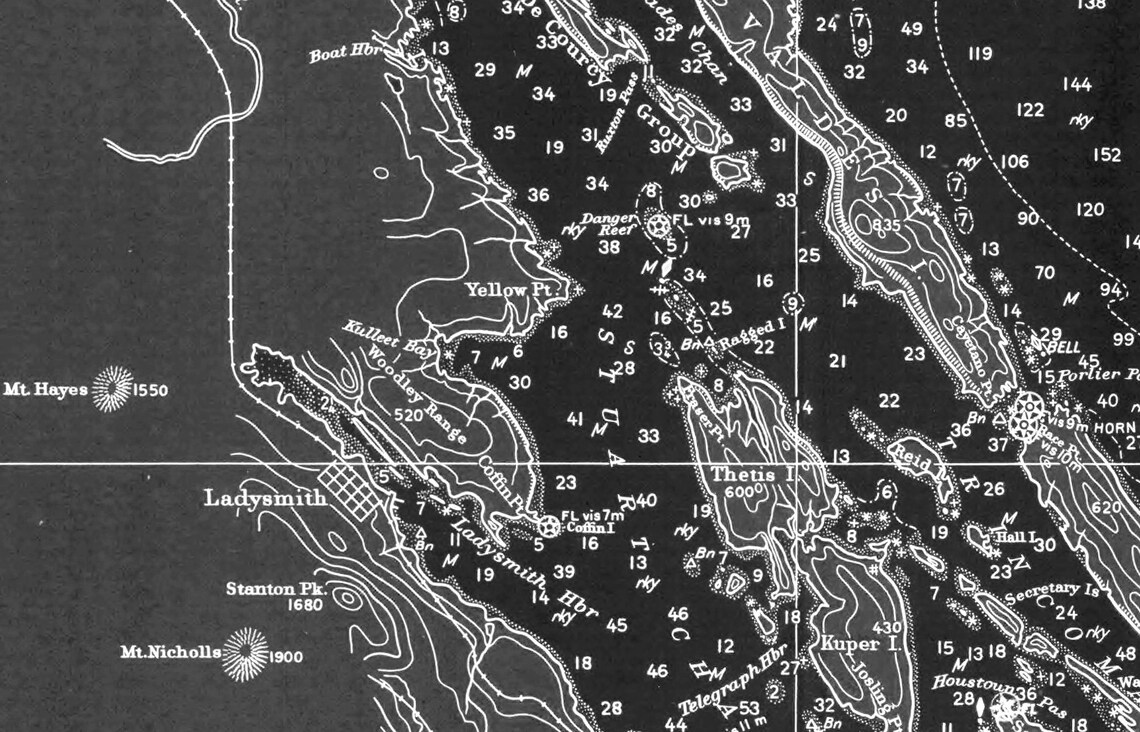 1948 Washington Sound Map Reprint Georgia and Juan De Fuca - Etsy