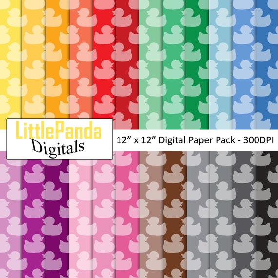 Duck Digital Paper Rubber Duck Background Baby Shower | Etsy