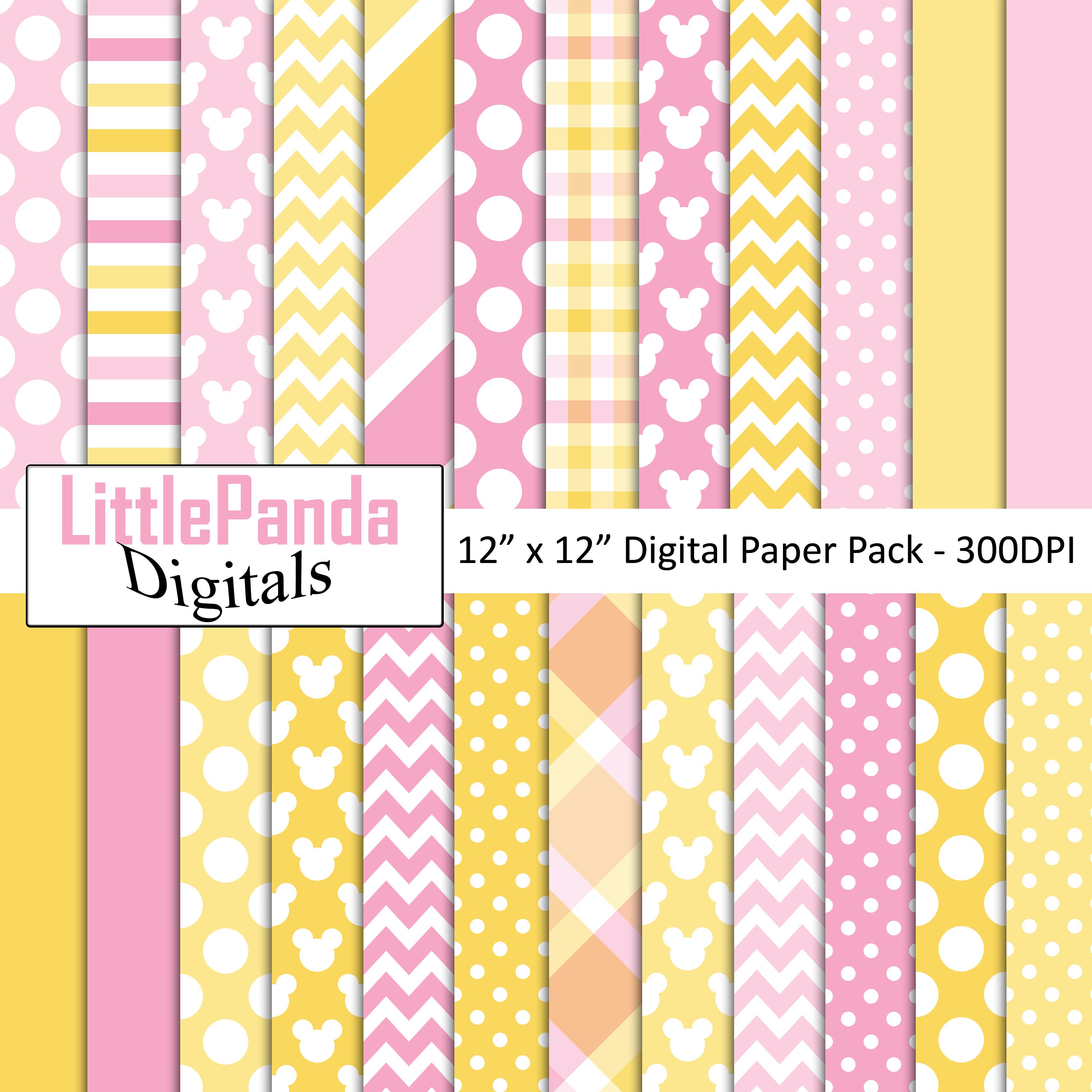 Baby Minnie Mouse Digital Paper Pack Scrapbooking Scrapbook - Etsy