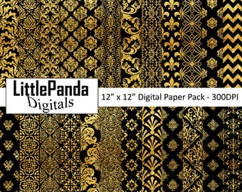 Damask Digital Papers | Etsy