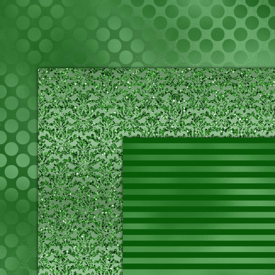 Green Foil Metallic Digital Paper Green Glitter Scrapbook Paper ...