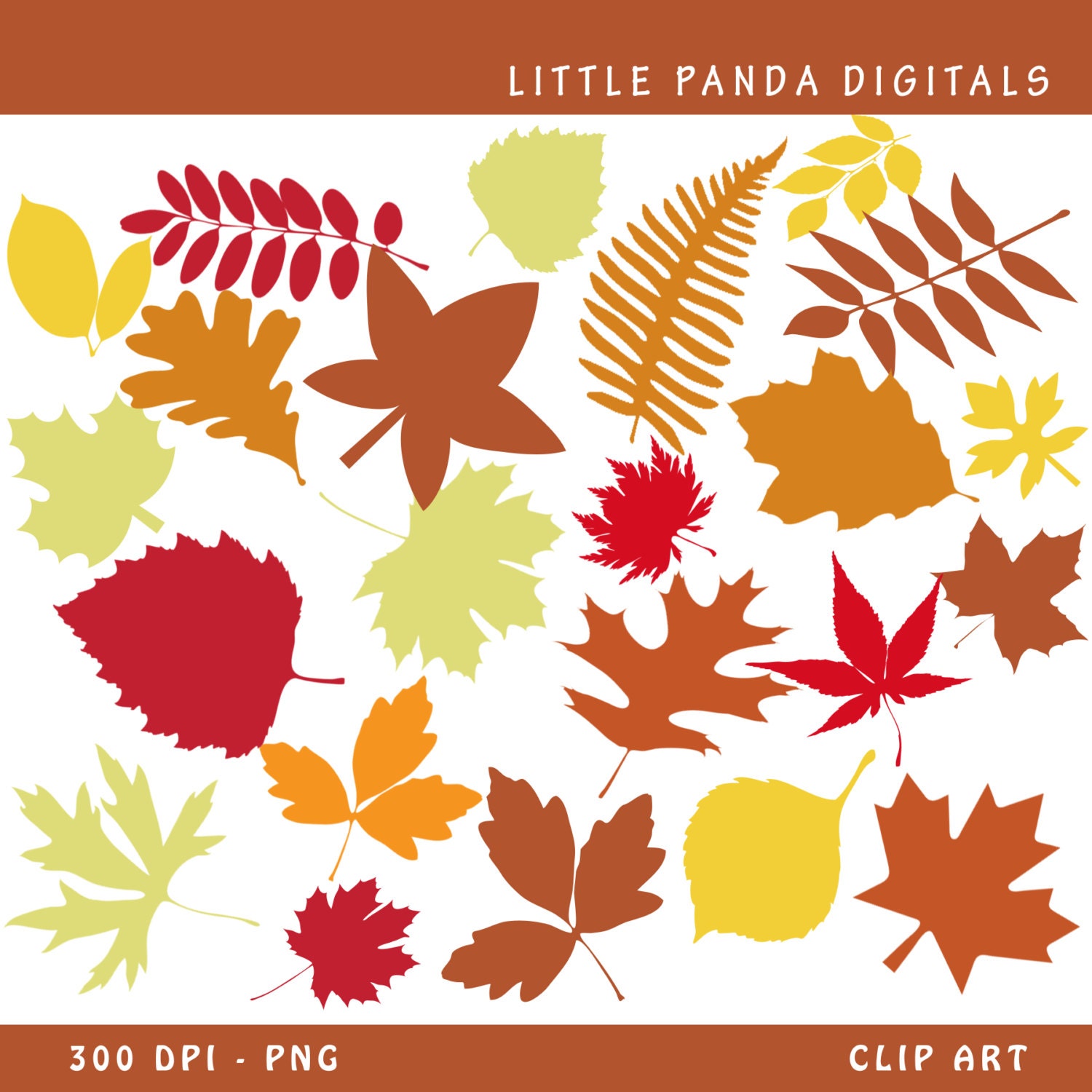 Autumn Leaves Digital Clip Art Personal and Commercial Use | Etsy