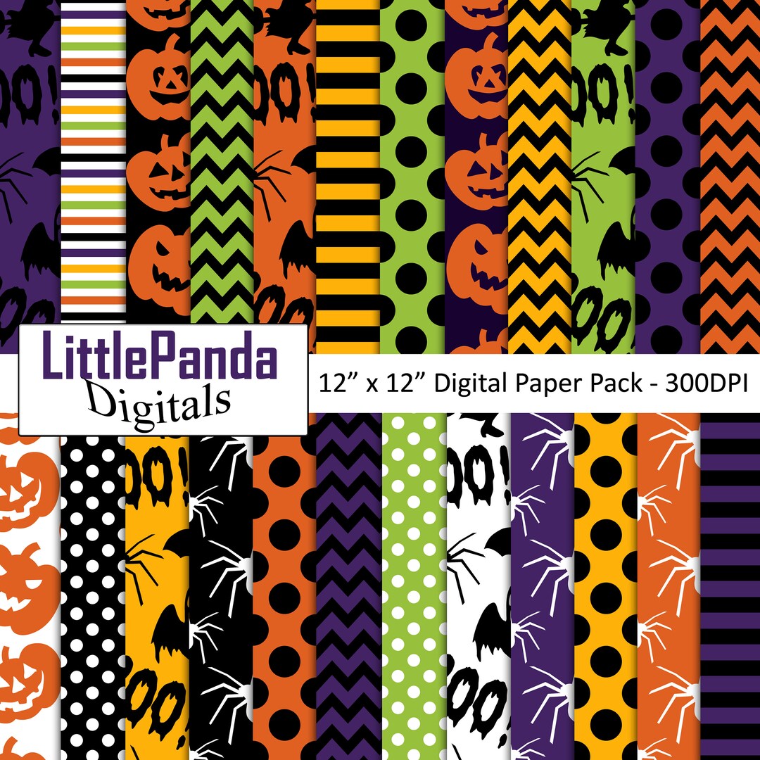 Halloween Digital Paper, Halloween Backgrounds, Halloween Papers ...