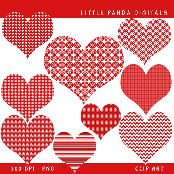 Valentine Hearts Digital Clip Art Instant Download C08 - Etsy