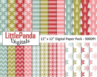 Snowflake Digital Paper Scrapbook Papers Background - Etsy