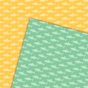Shark Digital Paper, Sea Animal Patterns, Sea Scrapbook Papers, Shark ...