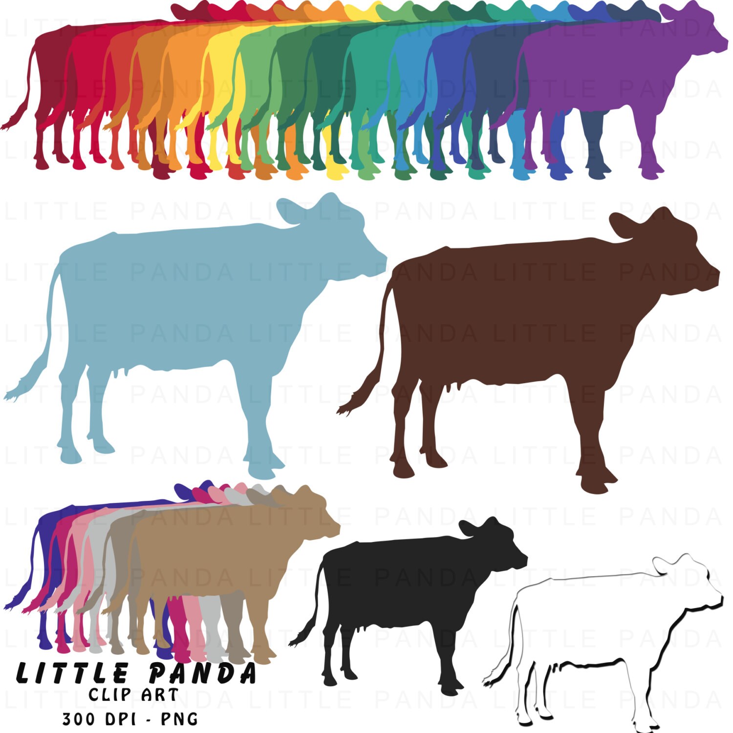 Cow Digital Clip Art - Personal and Commercial Use - Instant Download ...