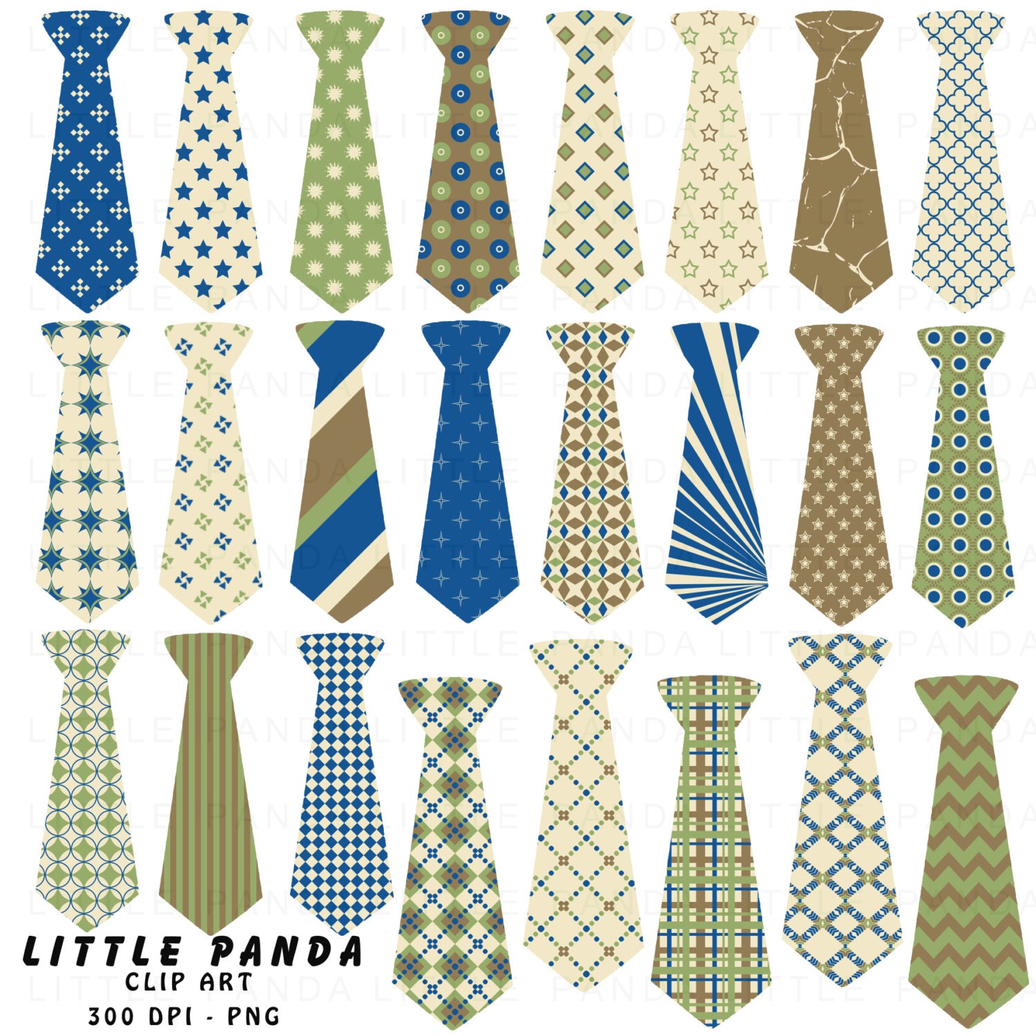 Father's Day Necktie Digital Clip Art - Personal and Commercial Use ...