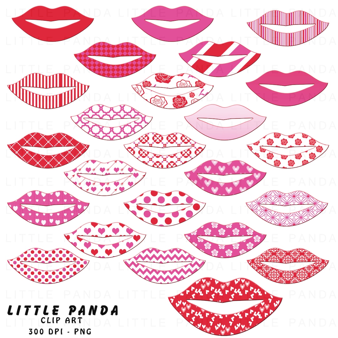 Valentine Kisses Digital Clip Art - Personal and Commercial Use ...