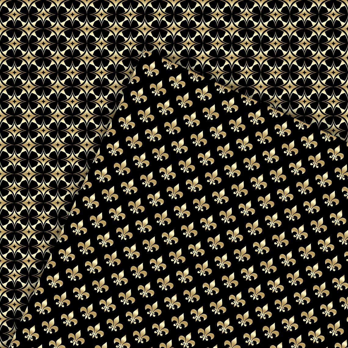 Black and Gold Digital Paper Scrapbook Paper Polka Dots | Etsy