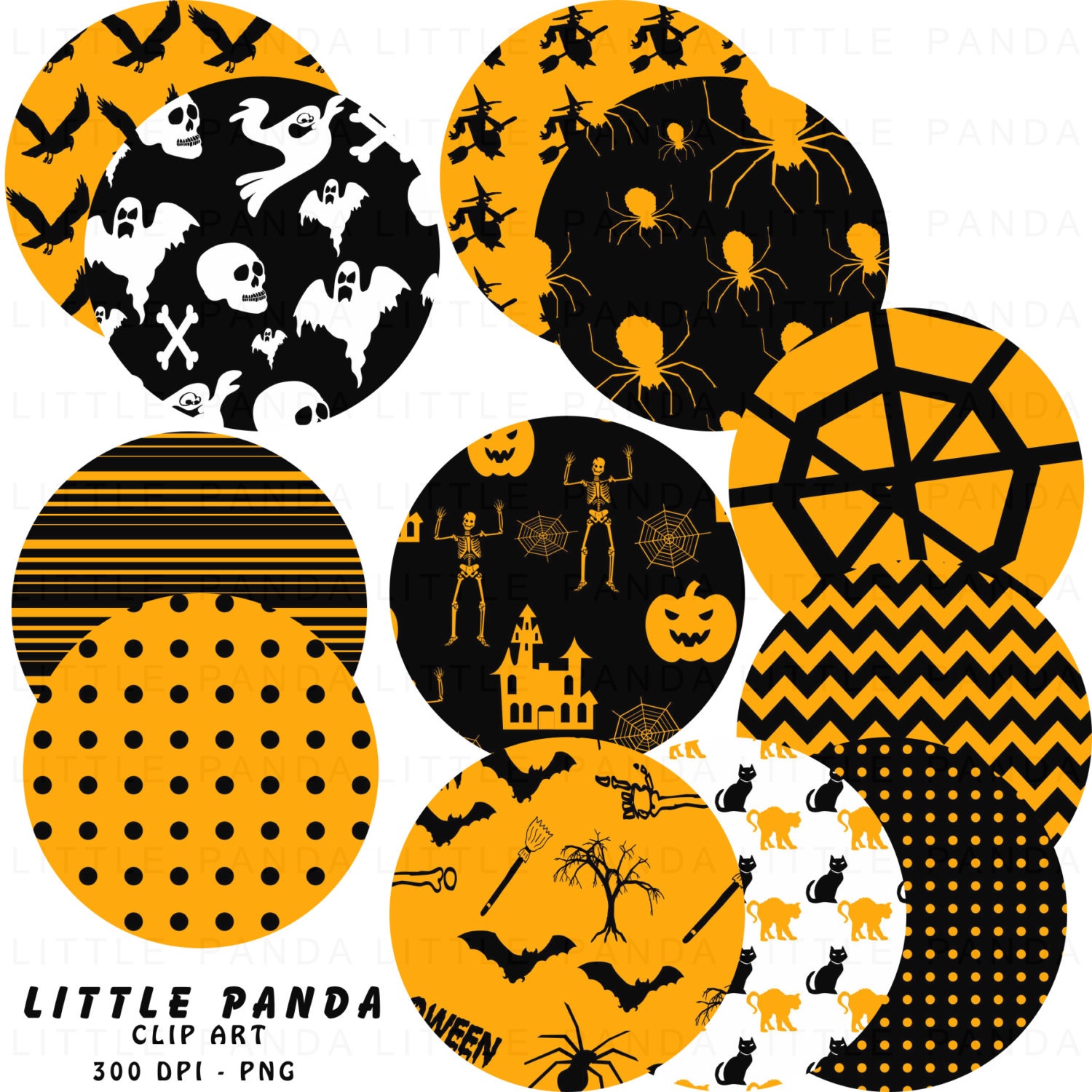 Halloween Circles Digital Clip Art Personal and Commercial - Etsy