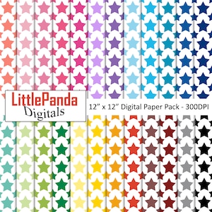 Stars Digital Paper, Scrapbook Papers, Wallpaper, Background ...