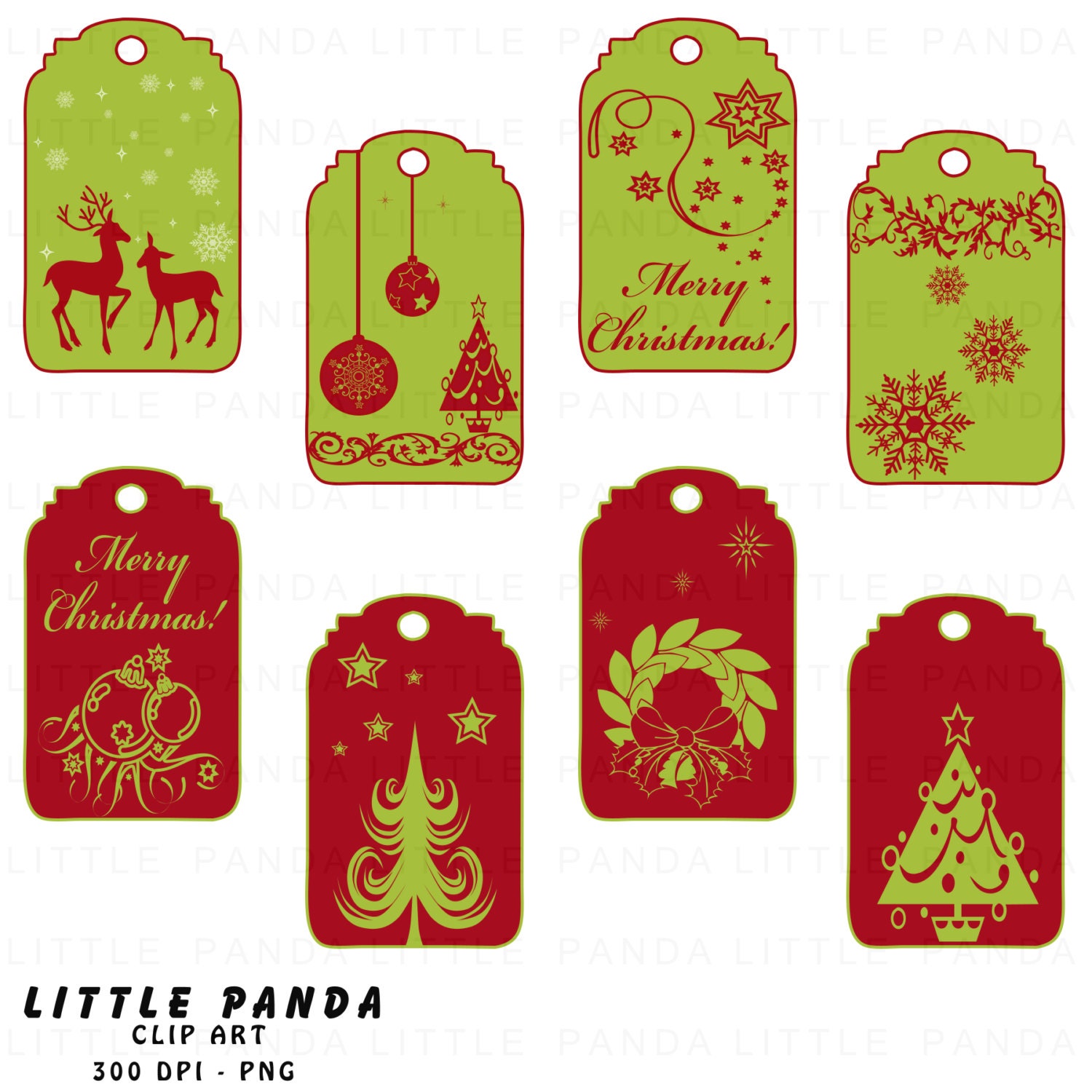 Christmas Gift Tags Clip Art