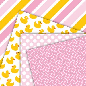 Rubber Duck Digital Paper, Baby Shower, Baptism, Birthday, Scrapbooking ...