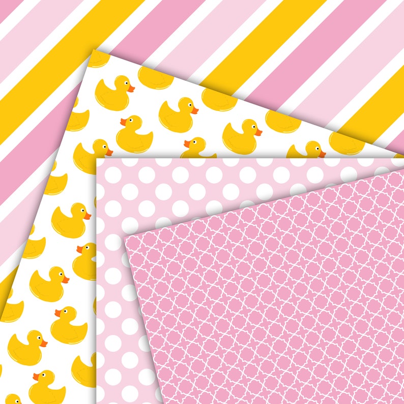 Rubber Duck digital paper baby shower baptism birthday | Etsy