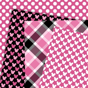 Minnie Mouse Digital Paper, Scrapbook Papers, Commercial Use ...