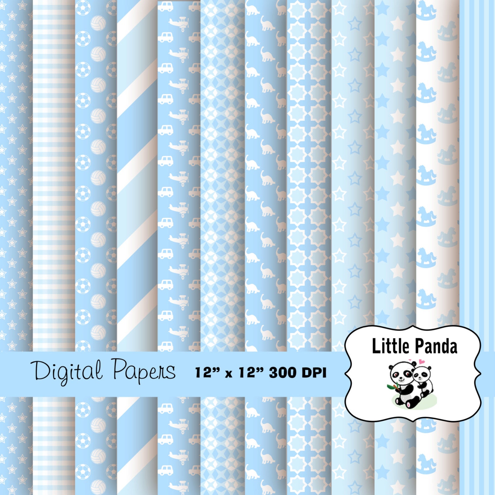 Baby Boy Digital Paper Digital Scrapbooking Instant - Etsy