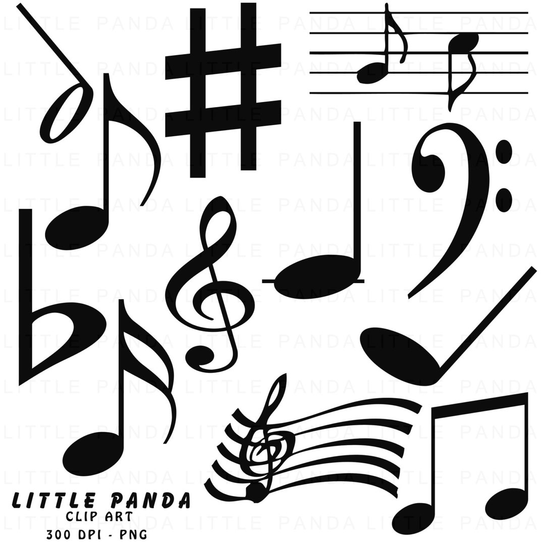 Musical Notes Digital Clip Art - Personal and Commercial Use - Instant ...