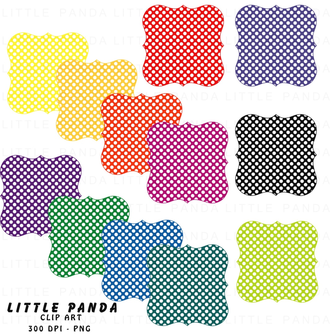 Polka Dot Bracket Labels Digital Clip Art - Personal and Commercial Use ...