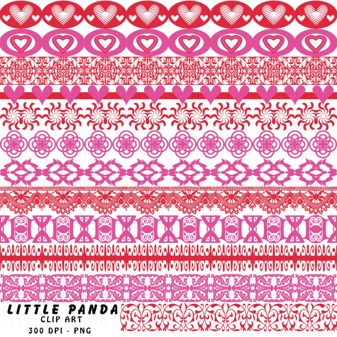 Valentine Digital Borders - Instant Download - D206 - Etsy