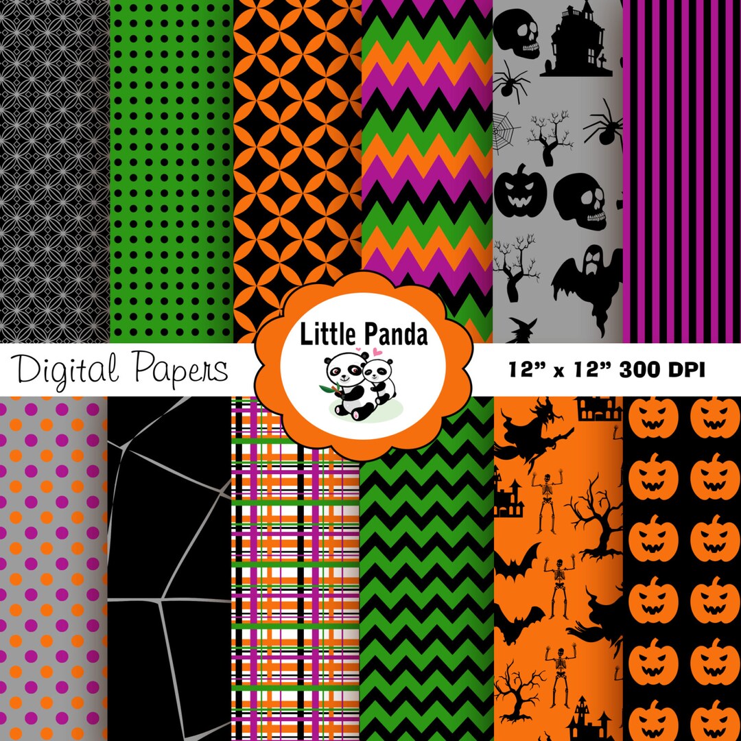 Halloween Digital Scrapbooking Paper - Instant Download - D151 - Etsy