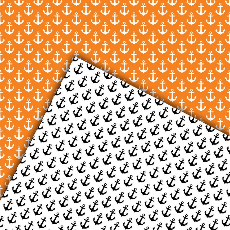 Nautical Digital Paper Anchor Scrapbook Papers Wallpaper | Etsy