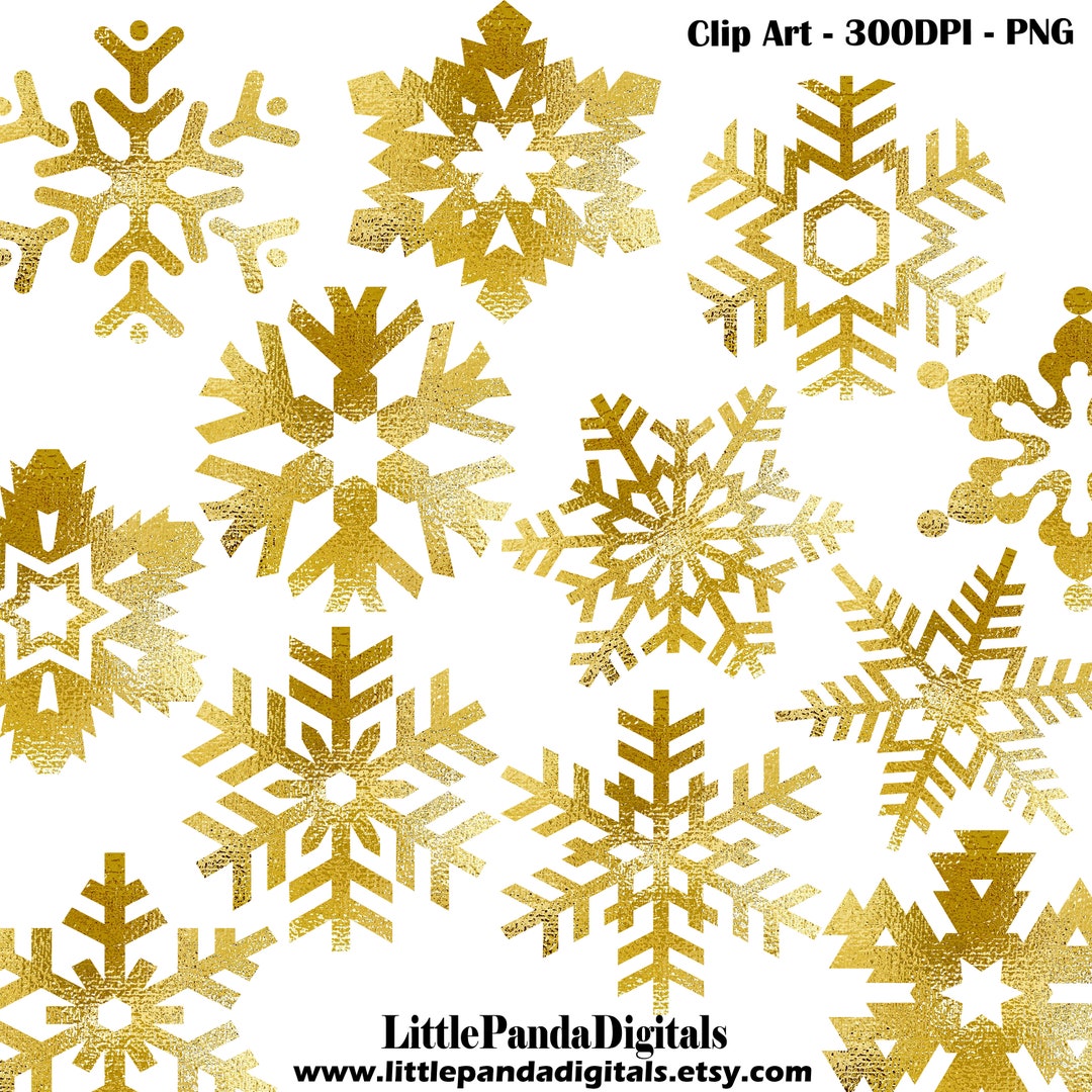 Gold Snowflake Clipart Png Christmas New Years Frozen Scrapbooking ...