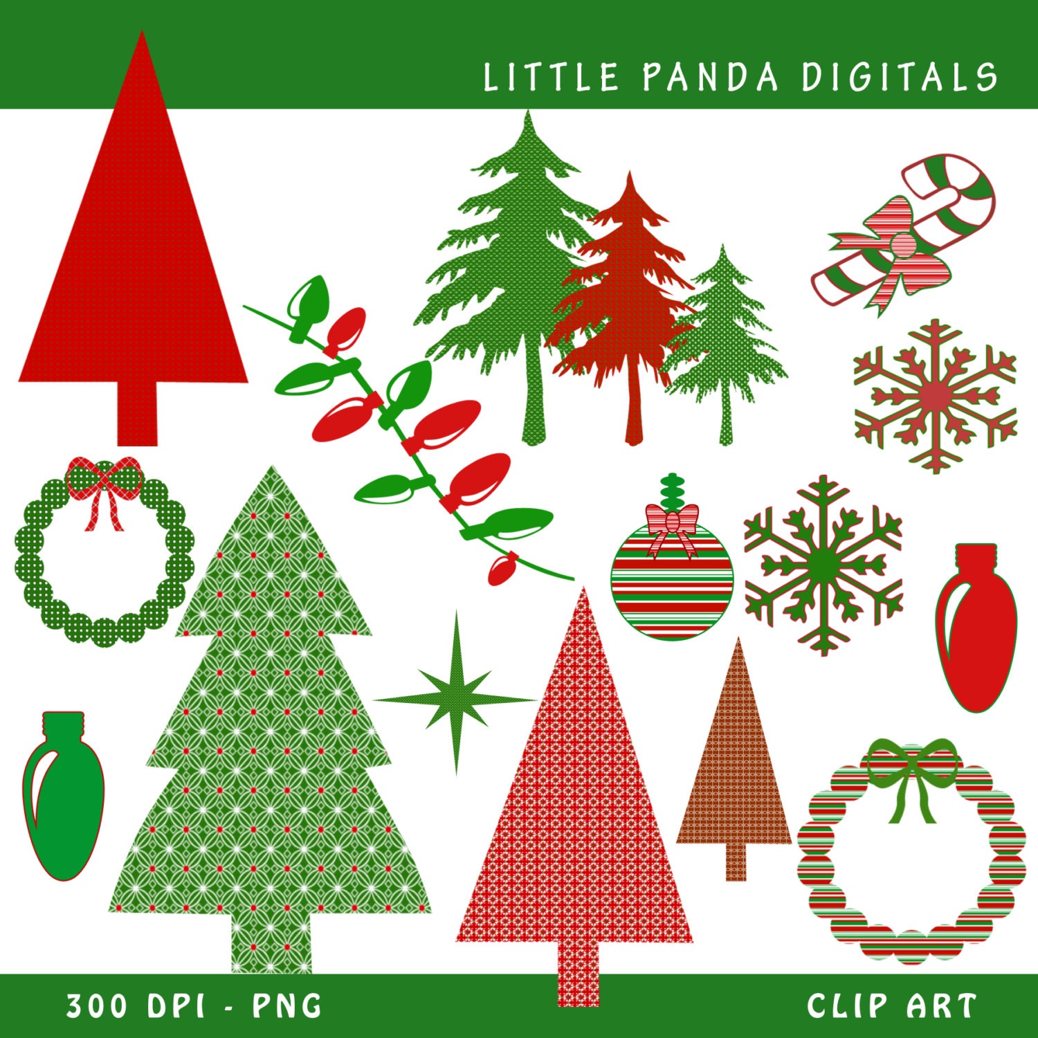 Christmas Digital Clip Art Instant Download C03 | Etsy