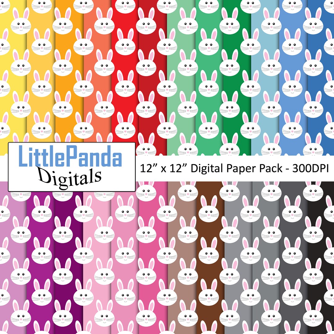 Easter Bunny Digital Paper, Easter Background, Easter Scrapbook Paper ...