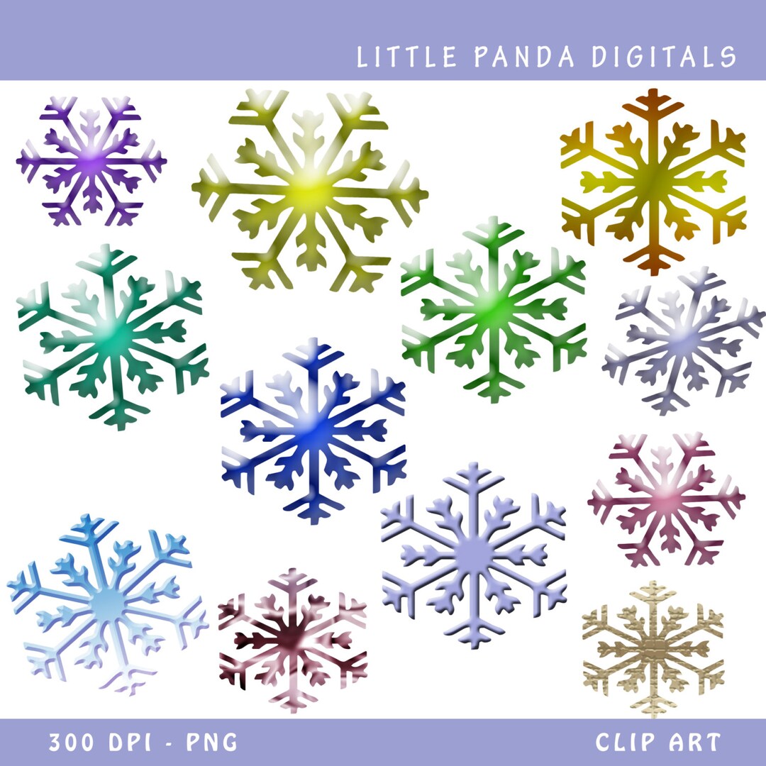 Snowflake Digital Clip Art - Personal and Commercial Use - Instant ...