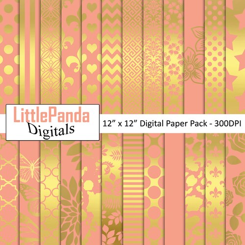 Pink Digital Paper Scrapbook Papers Background Commercial - Etsy