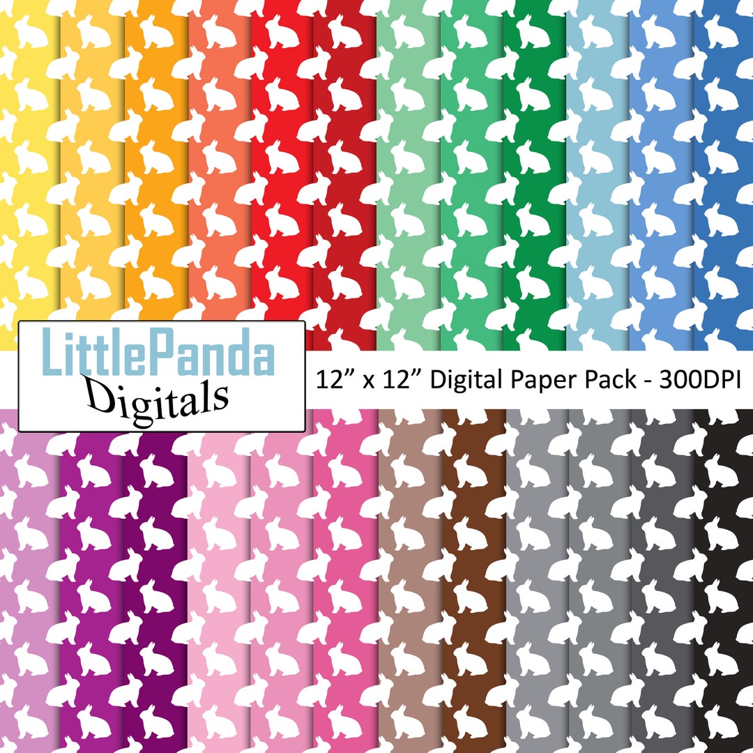 Easter Bunny Digital Paper, Easter Scrapbook Paper, Bunny Pattern ...