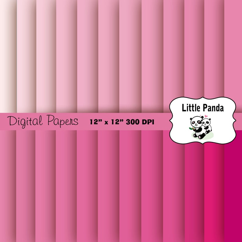 Shades of Pink Digital Paper 24 Jpg Files 12 X 12 - Instant Download ...