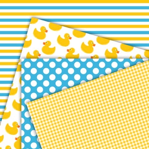 Rubber Duck Digital Paper, Baby Shower, Baptism, Birthday, Scrapbooking ...
