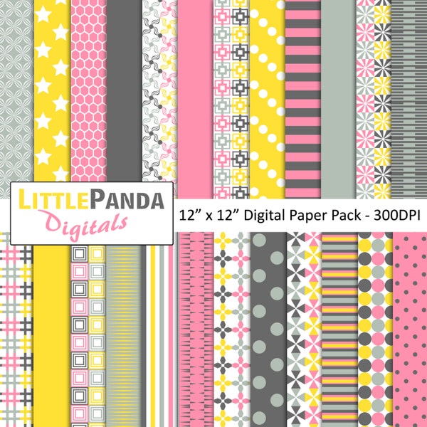 Pink Gray Yellow - Etsy