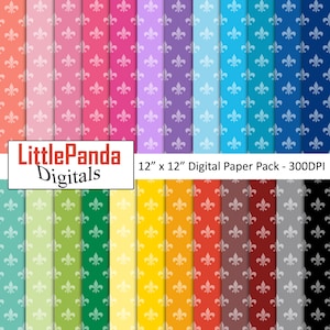 Fleur De Lis Digital Paper, Scrapbook Papers, Wallpaper, Background ...