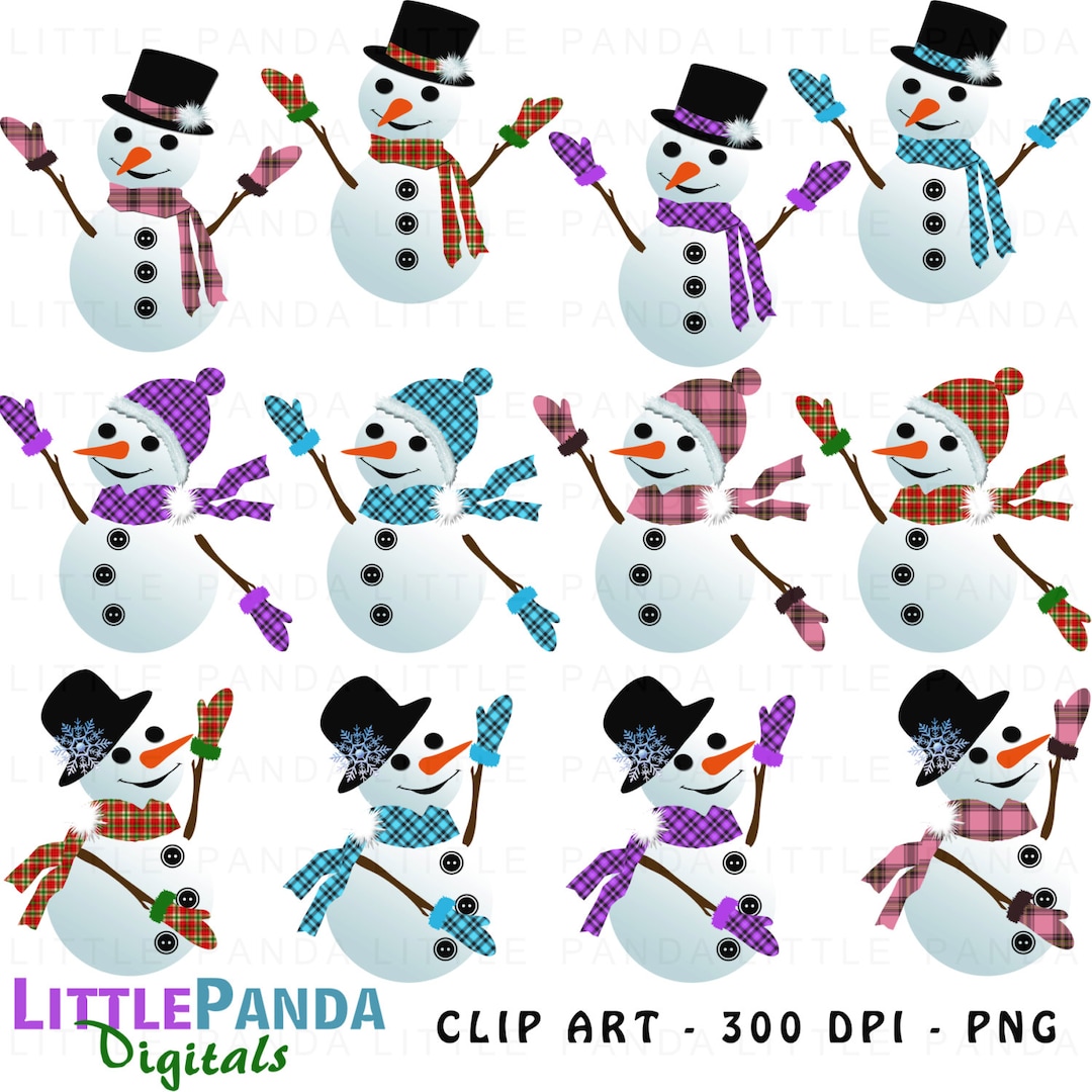 Snowman Clipart Digital Clip Art - Personal and Commercial Use ...