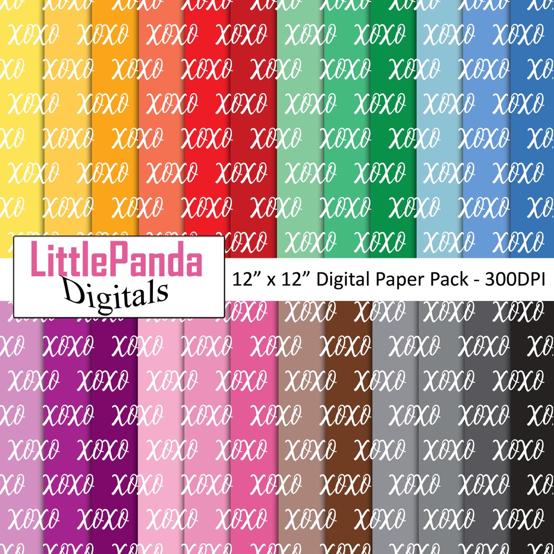 Xoxo Digital Paper Valentine's Day Scrapbook Paper Valentine Pattern ...