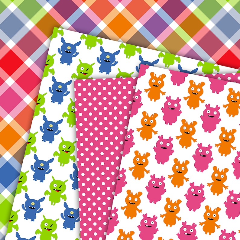 Ugly Dolls Digital Paper Dolls Scrapbook Papers Commercial - Etsy