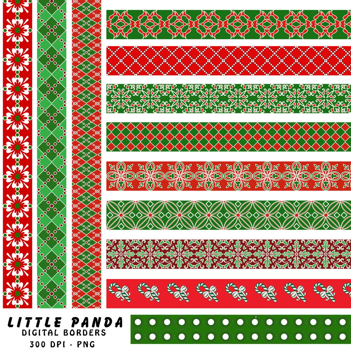 Christmas Digital Borders - Instant Download - D182 - Etsy