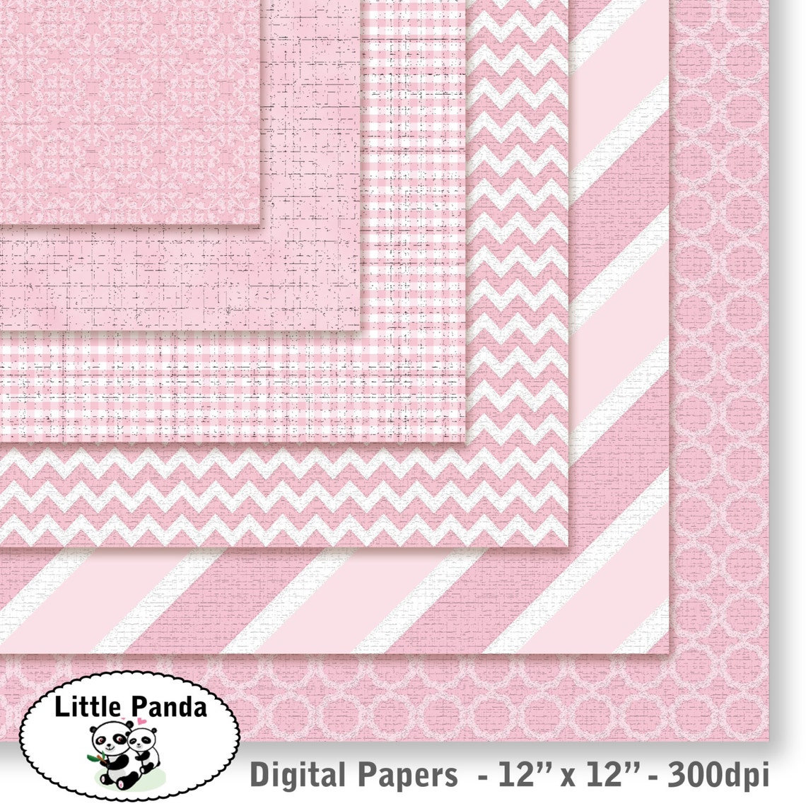 Baby Girl Digital Scrapbooking Papers 6 Jpg Files 12 X 12 - Etsy